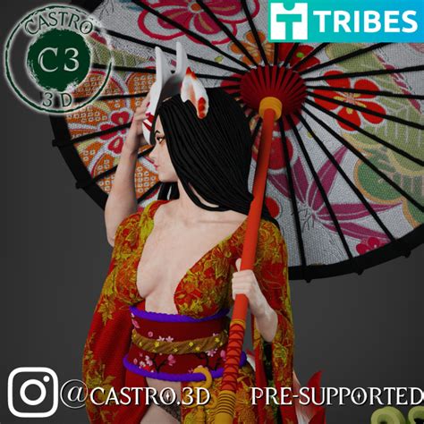 3d Printable Kitsune The Asian Fox Woman By Castro3d