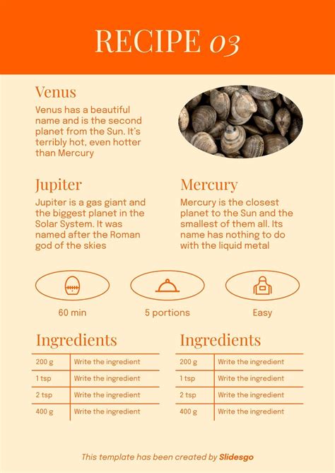 Clam Recipes Cookbook Google Slides PowerPoint