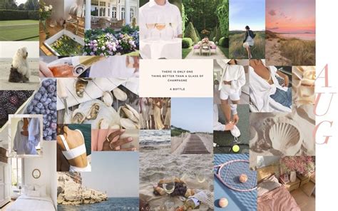 August Moodboard Desktop Wallpaper Aesthetic Desktop Wallpaper
