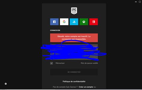 Beug Fornitre Epic Game Desoler Votre Compte Et Inactif La Connection