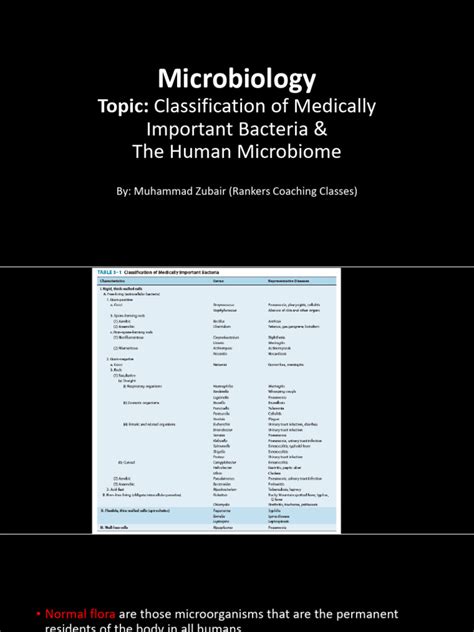 L 4 Classification Of Medically Imp Bacteria And Human Microbiome Pdf Staining Microbiology