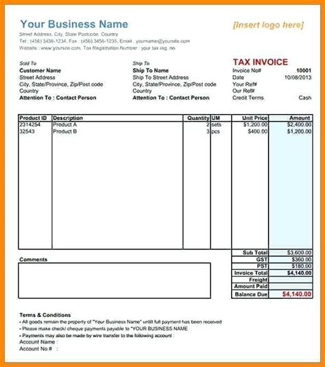 Australian Tax Invoice Template Excel Cards Design Templates