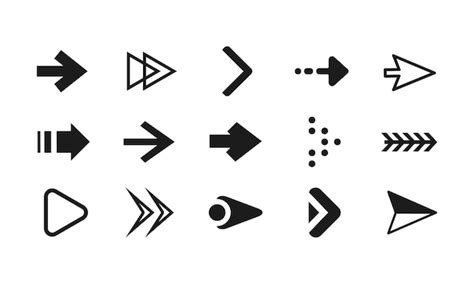 premium vector set cursor arrows vector icon