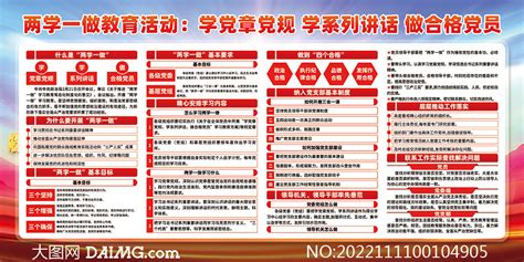 开展两学一做教育活动党建展板PSD素材 大图网图片素材