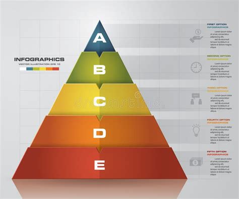 Abstract 5 Steps Pyramid Shape Layout With Free Space For Sample Text Template Vector Eps10