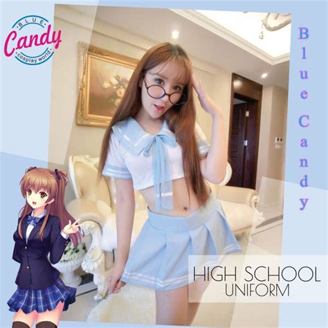Jual Blue Candy Cosplay Sexy Uniform Seragam Murid Sekolah Student