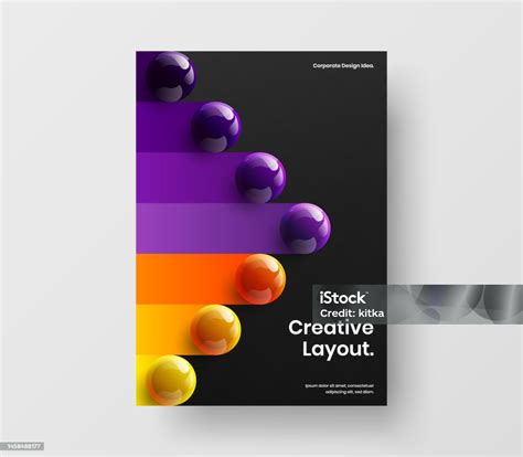 밝은 회사 브로셔 디자인 벡터 개념 현대적인 현실적인 구체 플래카드 레이아웃 A4 용지에 대한 스톡 벡터 아트 및 기타 이미지