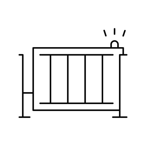 Automatic Fence Gate Line Icon Vector Illustration 19590926 Vector Art