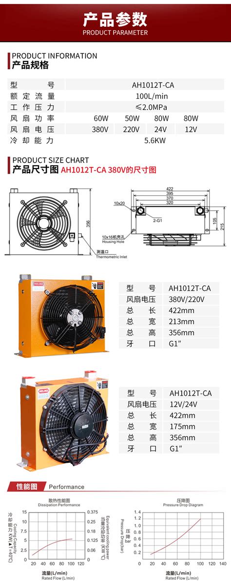 贺力克风冷却器液压系统散热器AH1490T轴流风机换热器AH液压风冷 阿里巴巴