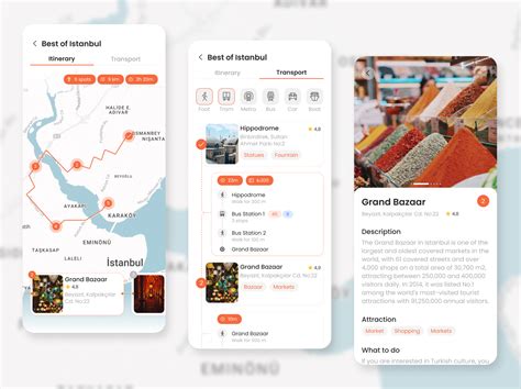 Travel Mobile App Design Map Interface Itinerary And Transport By Olya Didyk For Quality Geek
