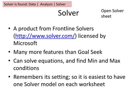 Ppt Goal Seek And Solver Powerpoint Presentation Free Download Id