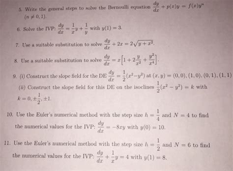 Solved Write The General Steps To Solve The Bernoulli