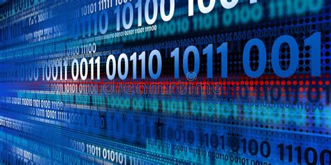 Data Technology Background Big Data Visualization Flow Of Data Binary Code Stock Illustration