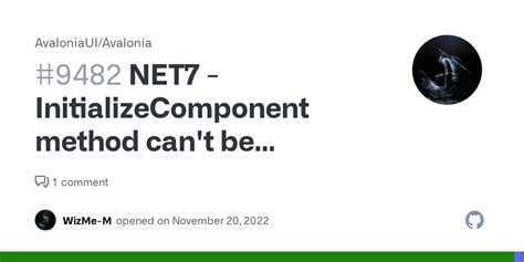 NET7 InitializeComponent Method Can T Be Resolved Issue 9482 AvaloniaUI Avalonia GitHub