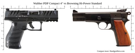 Walther Pdp Compact 4 Vs Browning Hi Power Standard Size Comparison Handgun Hero