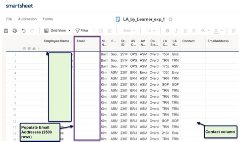 Auto Populate Contact Column With Respective Email Addresses