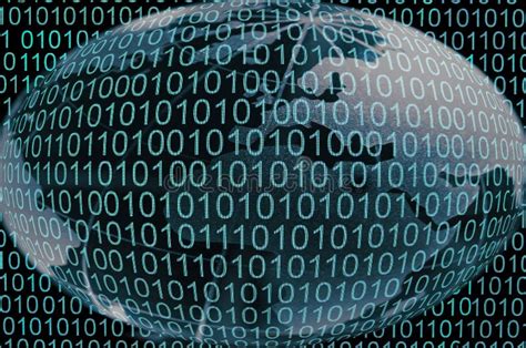 Blue Matrix Background Of Binary Numbers Matrix Of Computer Data Stock
