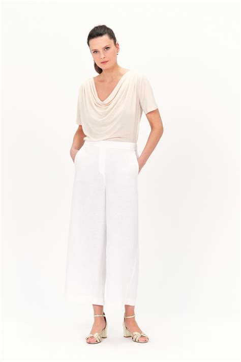 Pantalon Pandi 100 Lin Blanc Femme