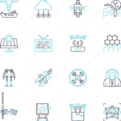 Data Development Linear Icons Set Integration Extraction Transformation Cleaning