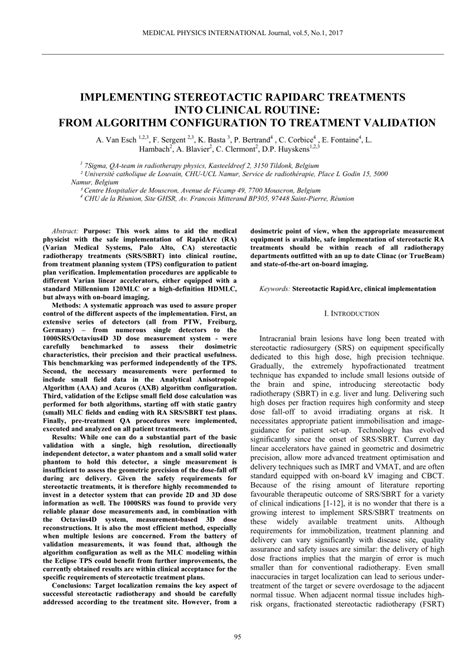 Pdf Implementing Stereotactic Rapidarc Treatments Into Clinical