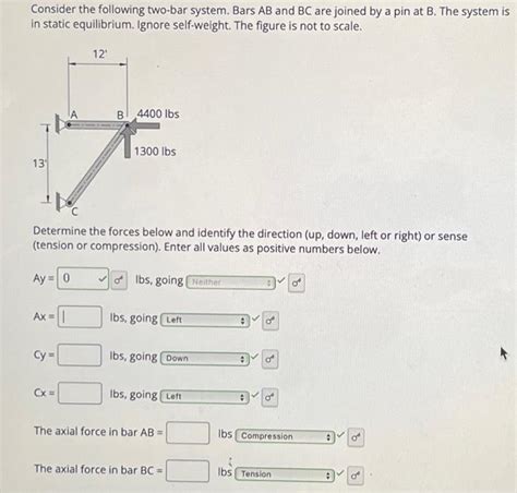 Solved Consider The Following Two Bar System Bars AB And BC Chegg Com