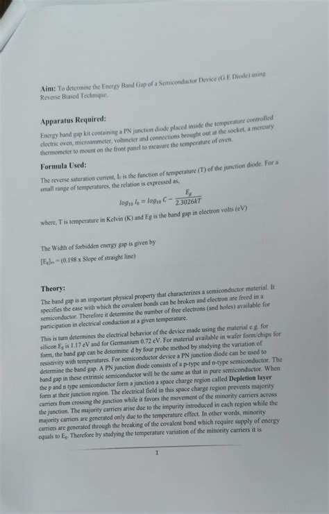 SOLUTION Band Gap Of Semiconductor Lab Studypool