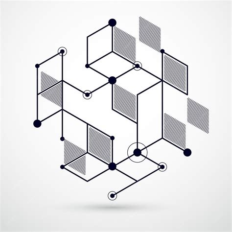 Premium Vector Vector Of Abstract Geometric 3d Cube Pattern And Black And White Background