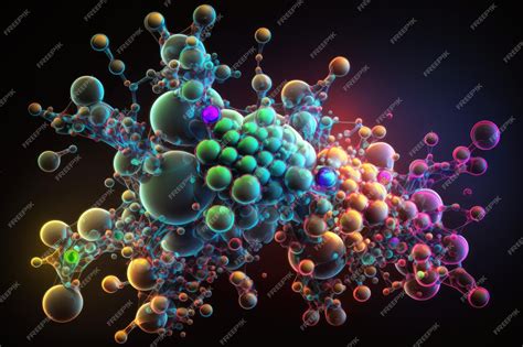Premium Ai Image Nanotechnology Concept With Abstract Representation Of Multicolored Molecules