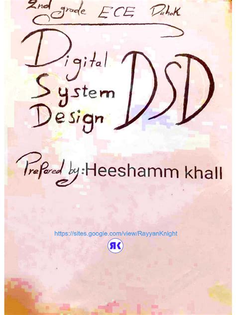 Digital Systems Design Notes Pdf
