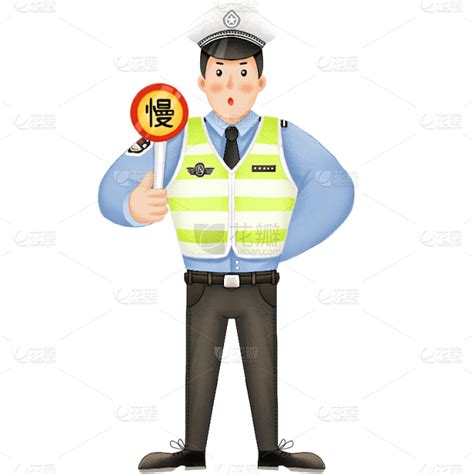 手绘 交警元素贴纸 慢速