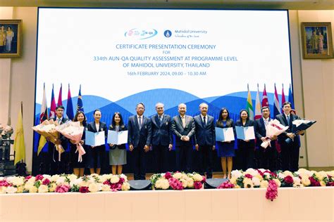 Participated The 334th AUN QA Certification Presentation Ceremony For 334th AUN QA Assessment