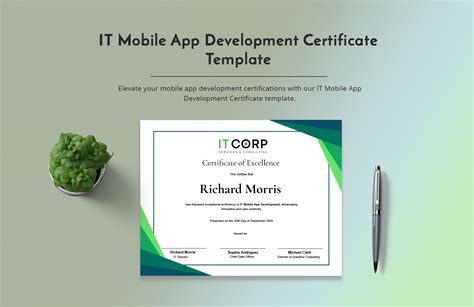 It Mobile App Development Certificate Template In Word Psd Illustrator Download