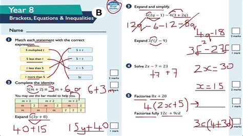 Year 8 Ks3 Maths Brackets Equations And Inequalities Ks3 Maths Gcse 9 1 Maths Yr 8 9 Youtube