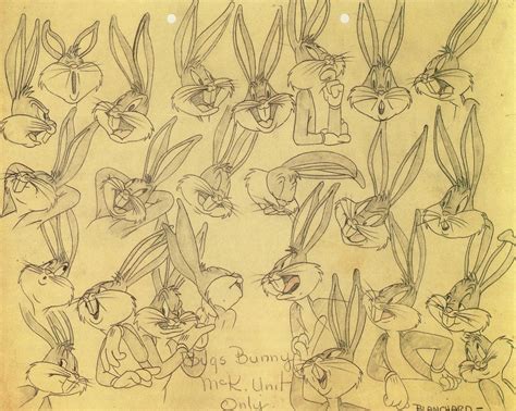 Jean Blanchards Bugs Bunny Model Sheet For The Mckimson Unit 1947 Bob Mckimson Had Drawn Th