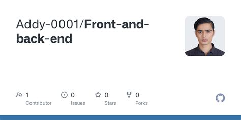GitHub Addy Front And Back End