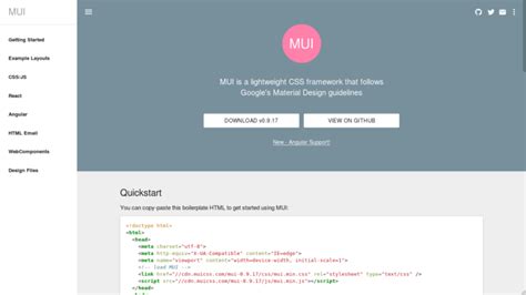 6 Free Material Design CSS Frameworks For 2017 Compared SitePoint