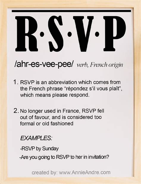 Yes RSVP Is French So Why Can T You Use It In