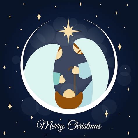 Pesebre navideño cristiano tradicional del niño Jesús en un pesebre con
