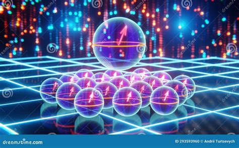 Qubit Concept Representation Visualization Of Quantum Bit Monochrome Clean Background Vector