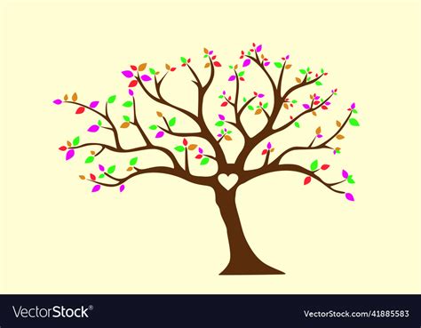 Color Tree Royalty Free Vector Image Vectorstock