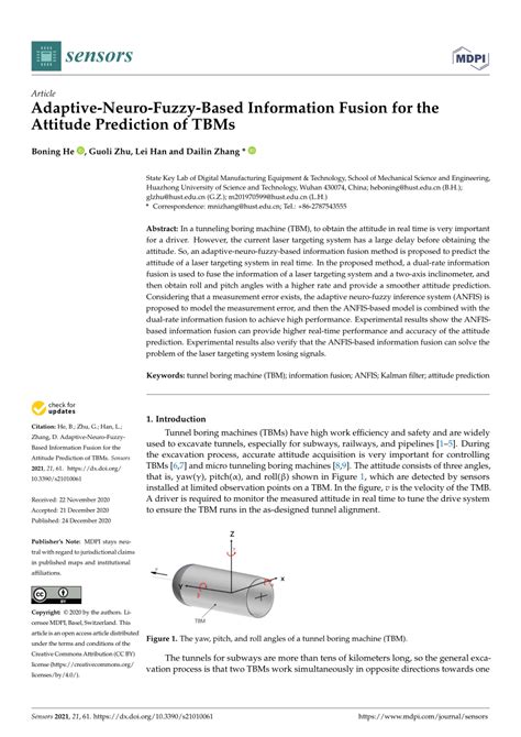 Pdf Adaptive Neuro Fuzzy Based Information Fusion For The Attitude Prediction Of Tbms