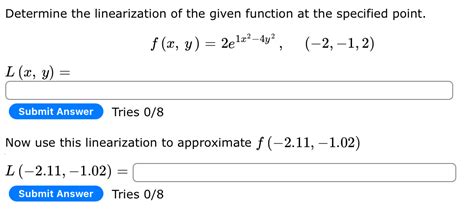 Determine The Linearization Of The Given Function At