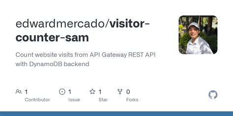 github edwardmercado visitor counter sam count website visits from api gateway rest api with