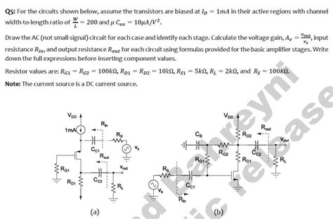 Solved DO NOT DRAW THE SMALL SIGNAL Draw The Circuit As Chegg