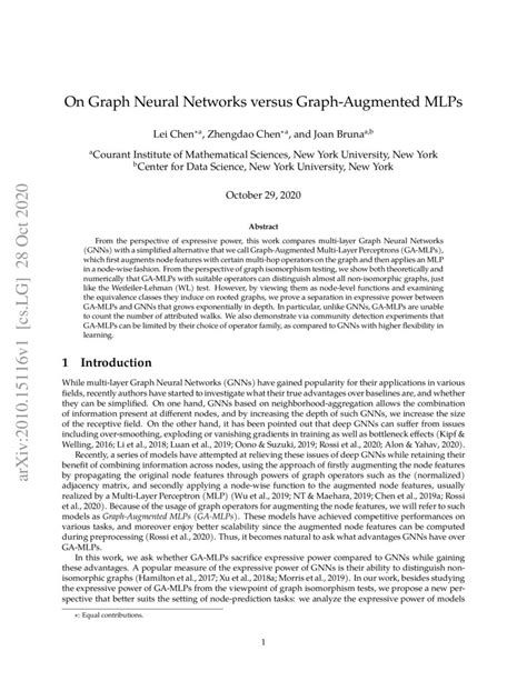 On Graph Neural Networks Versus Graph Augmented Mlps Deepai