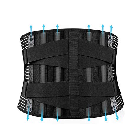 Back Support Brace With 6 Stays Large Breathable Back Support Belt