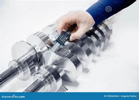 Closeup Engineer Checks Dimensions With Vernier Caliper Finish Detail After Metalworking On Cnc