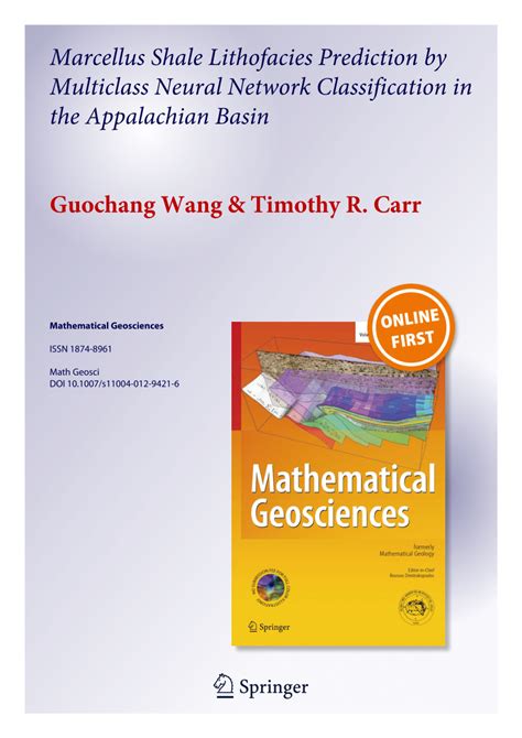 Pdf Marcellus Shale Lithofacies Prediction By Multiclass Neural