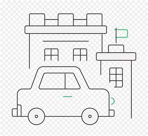 手绘建筑和汽车轮廓pngPNG图片素材下载 图片编号qmxnjkdy 免抠素材网