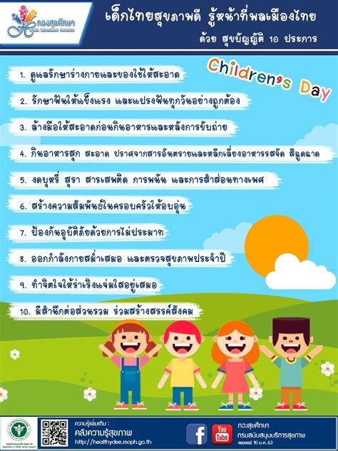 เด็กไทยสุขภาพดี รู้หน้าที่พลเมืองไทย กระทรวงสาธารณสุข